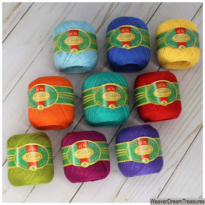 Crochet Omega No.5 (50grs). 100% Mercerized Cotton Yarn, Crochet Cotton ...
