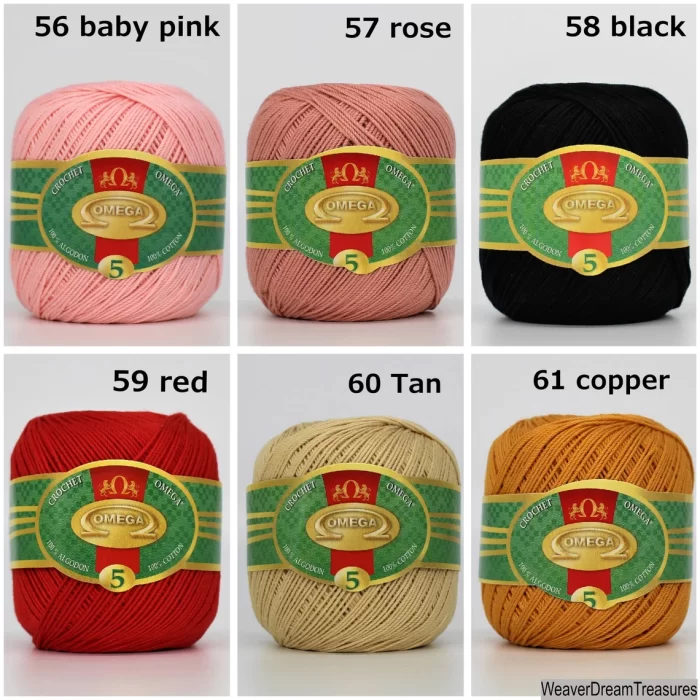 Crochet Omega No.5 (50grs). 100% Mercerized Cotton Yarn, Crochet Cotton ...
