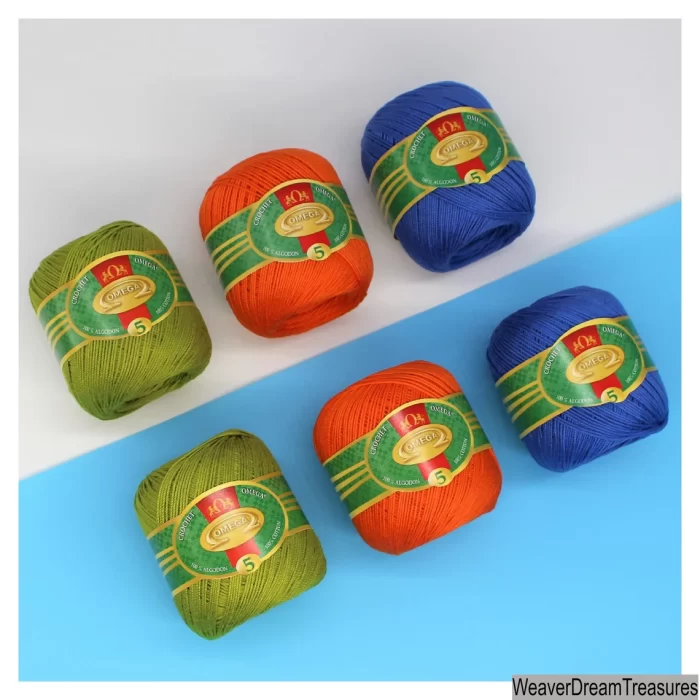 Crochet Omega No.5 (50grs). 100% Mercerized Cotton Yarn, Crochet Cotton ...
