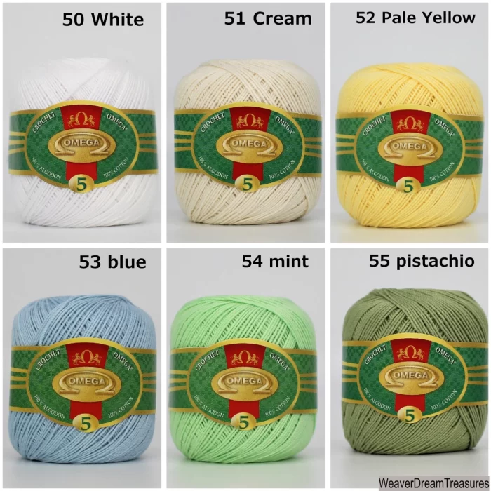 Crochet Omega No.5 (50grs). 100% Mercerized Cotton Yarn, Crochet Cotton ...