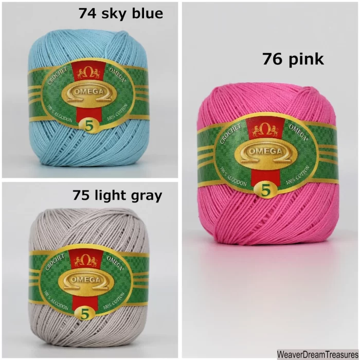 Crochet Omega No.5 (50grs). 100% Mercerized Cotton Yarn, Crochet Cotton ...